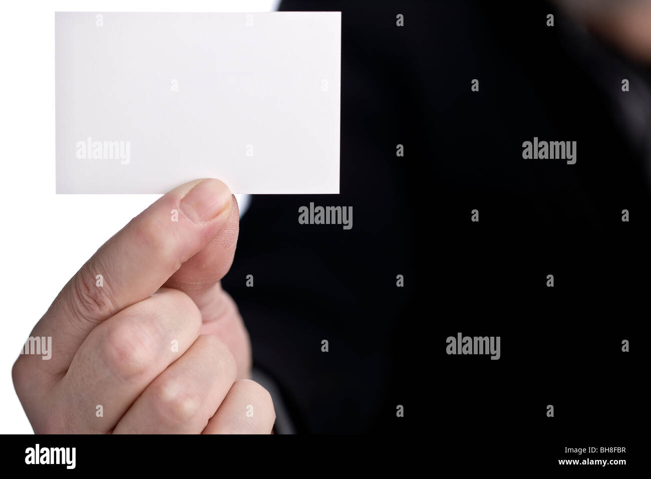 Man showing his visiting card Stock Photo - Alamy