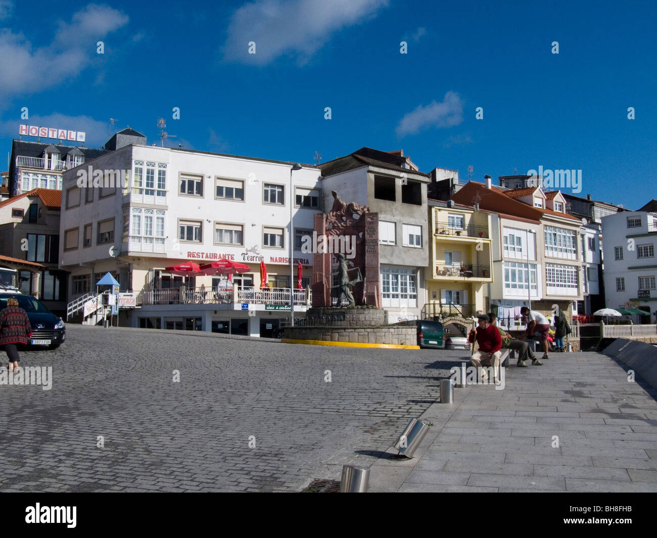 The centre of Finisterre seen from the Harbour Stock Photo - Alamy