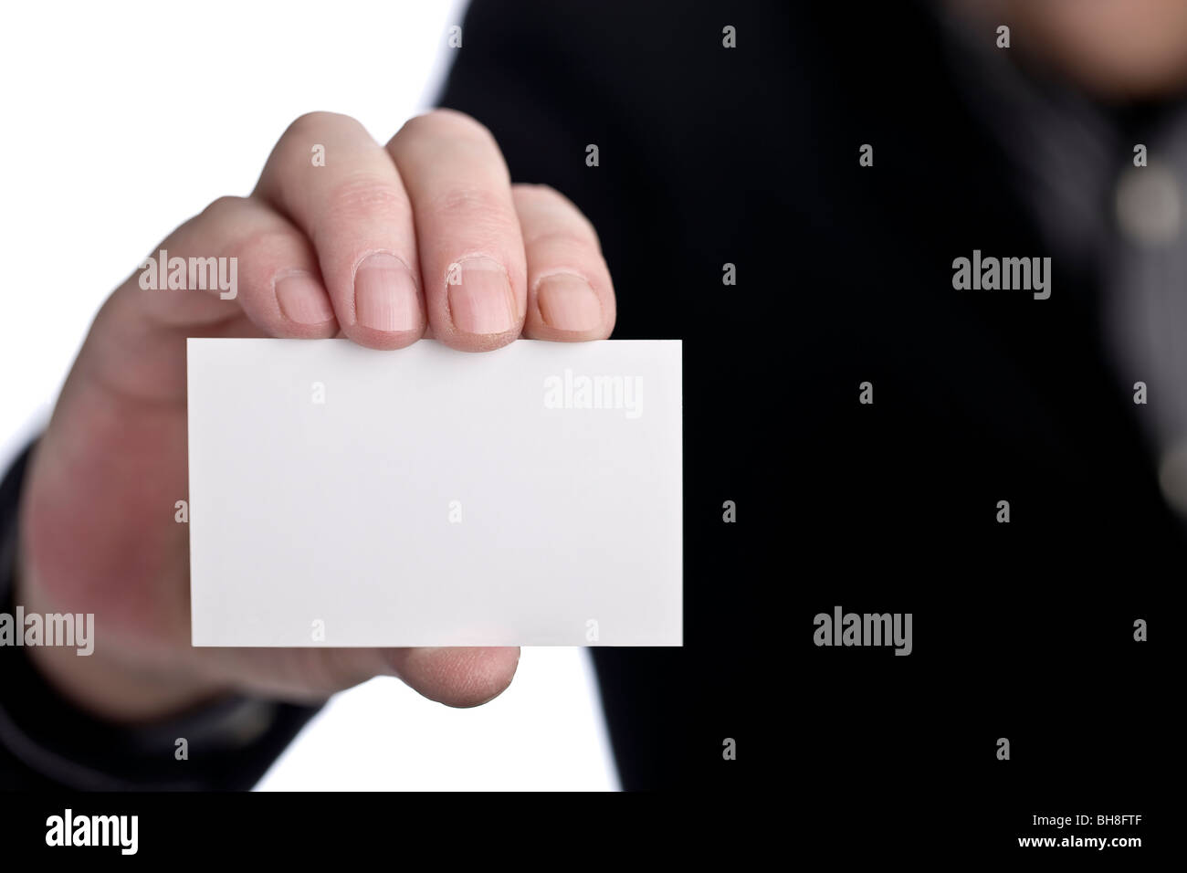 Man showing his visiting card Stock Photo - Alamy