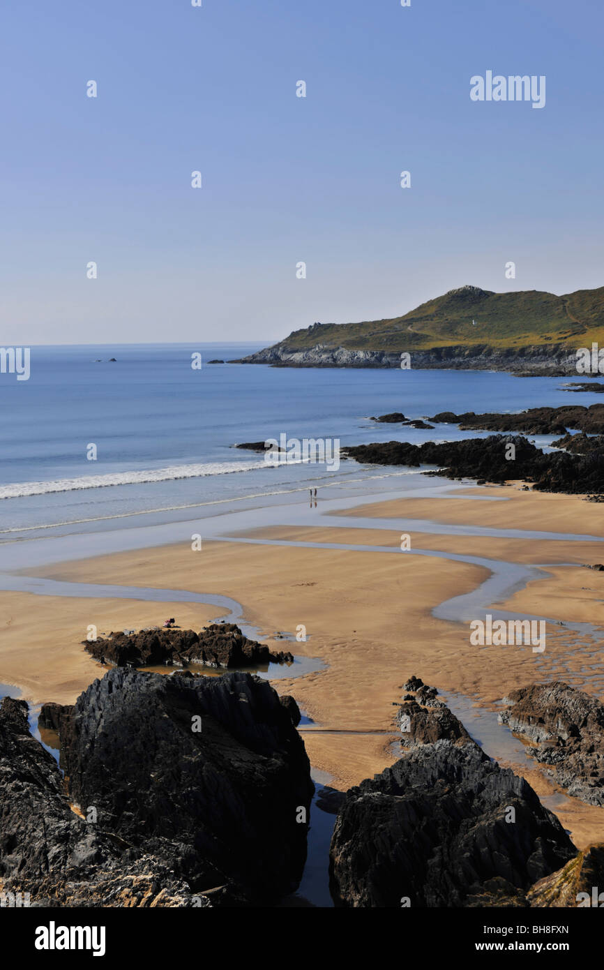 devon coast woolacombe england uk coast coastal Stock Photo - Alamy
