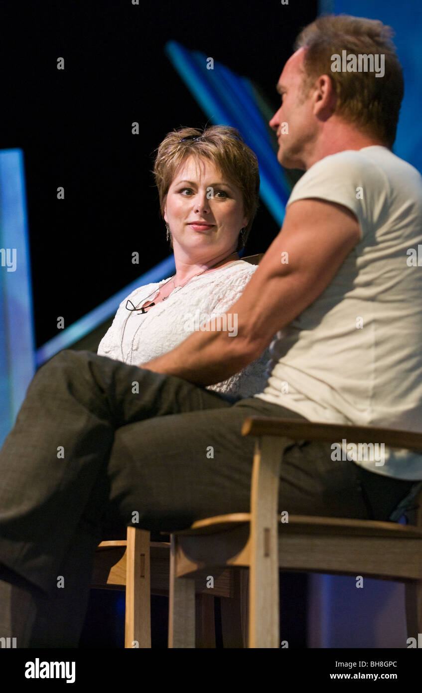 Welsh opera singer Rebecca Evans and rock star Sting in discussion at ...