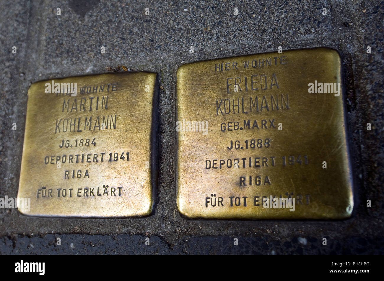 Holocaust memorial plaques in Köln - Cologne - Germany Stock Photo - Alamy