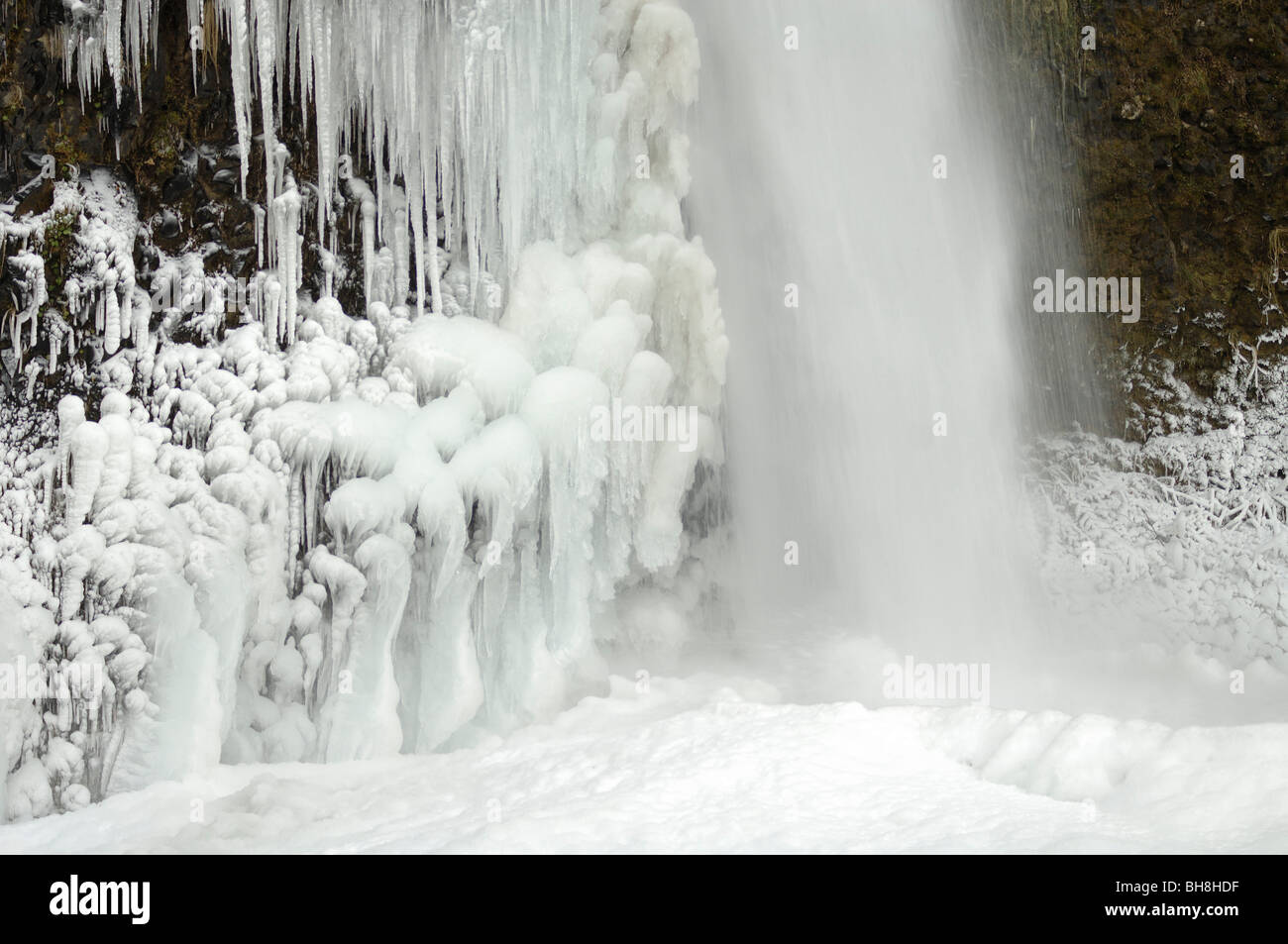 Ice and waterfall Stock Photo - Alamy