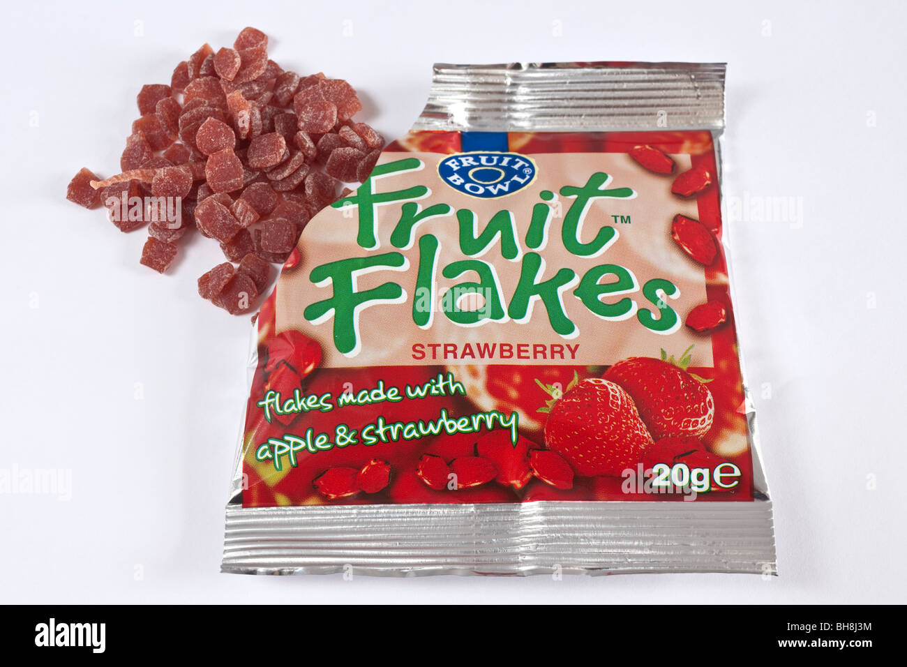 20gram pack of Fruit Bowl apple and Strawberry Fruit Flakes Stock Photo ...