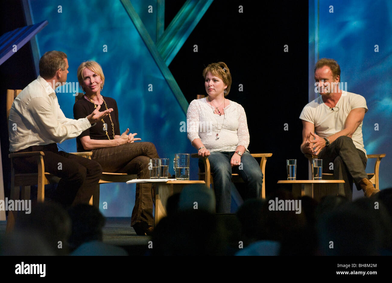 Welsh opera singer Rebecca Evans Trudie Styler and Sting in discussion ...
