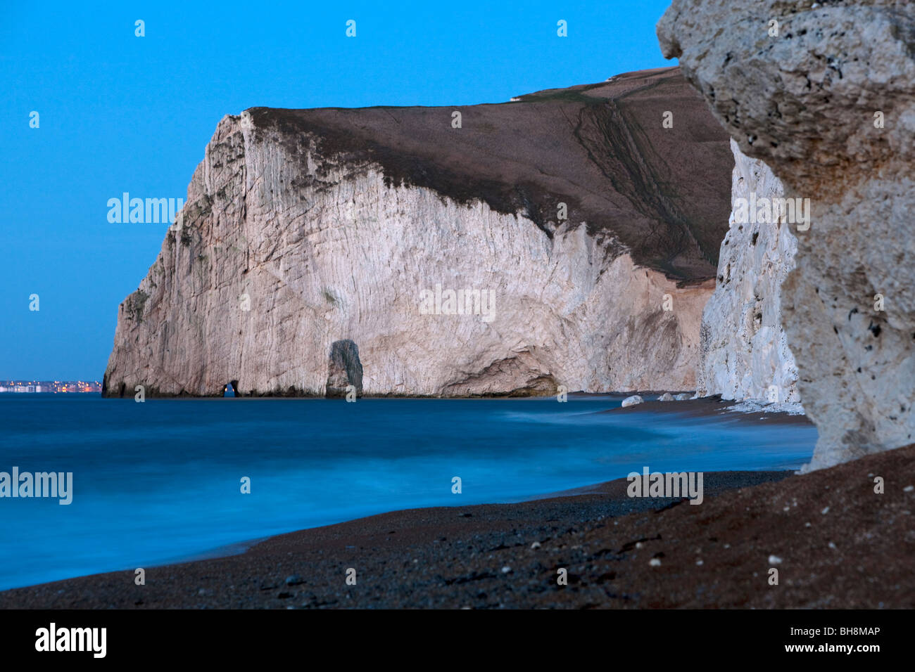 Bat's Head and Butter Rock in morning lights. Jurassic Coast. Lulworth ...