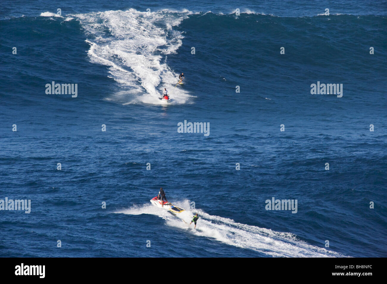 Surfing at Jaws; Maui , Hawaii Stock Photo - Alamy