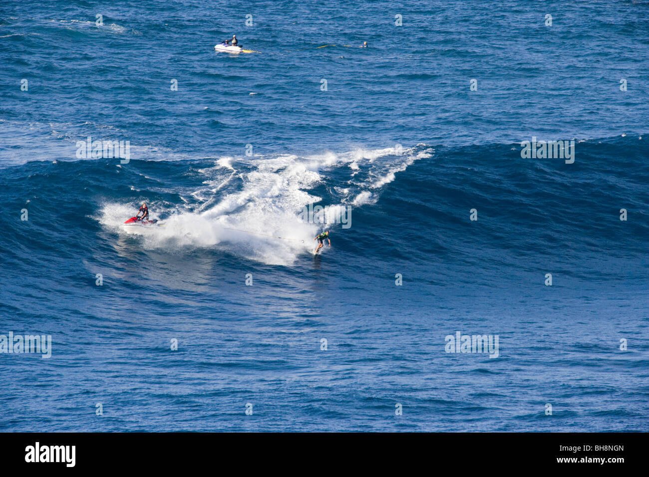 Surfing at Jaws; Maui , Hawaii Stock Photo - Alamy