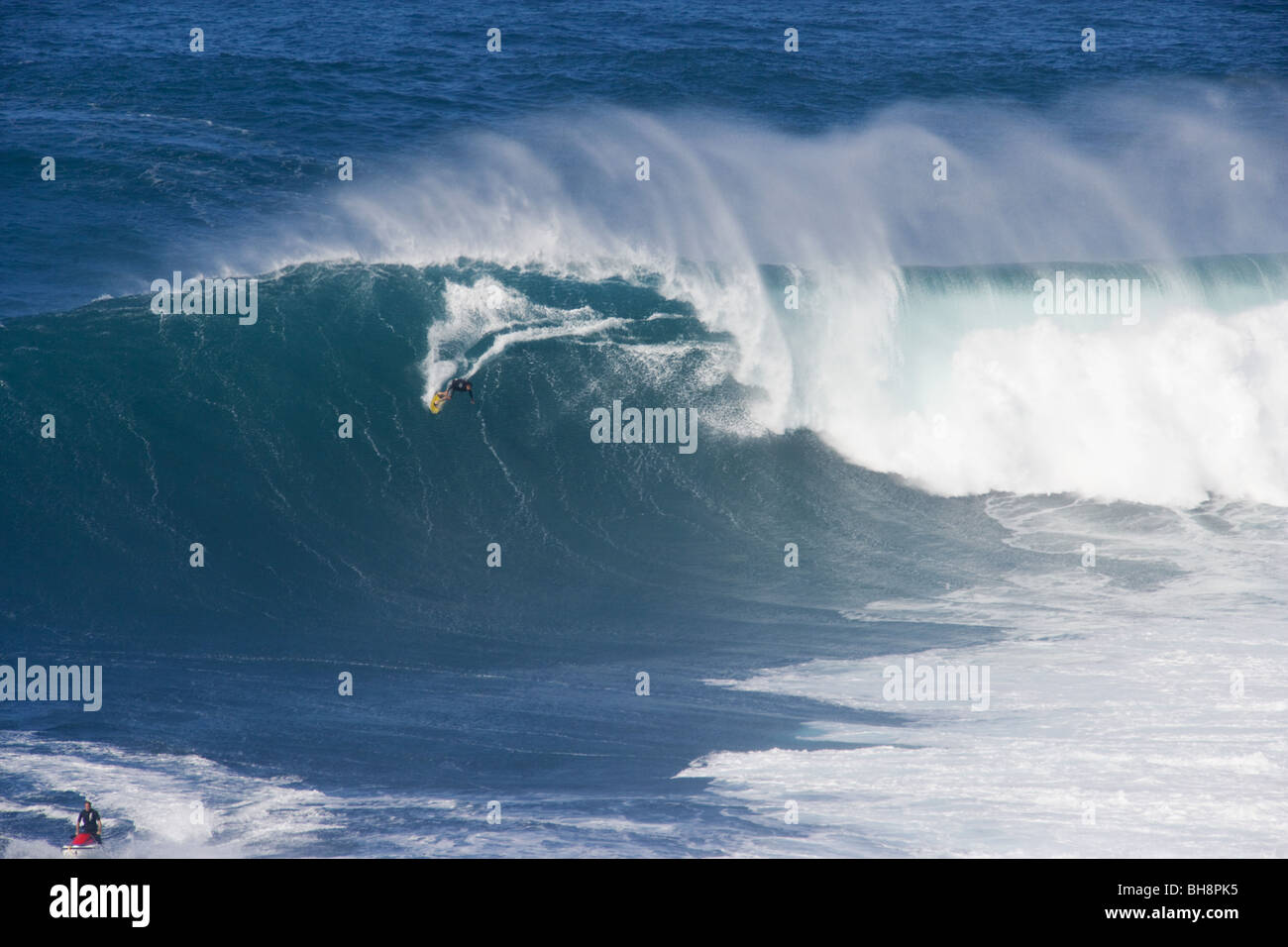 Surfing at Jaws; Maui , Hawaii Stock Photo - Alamy