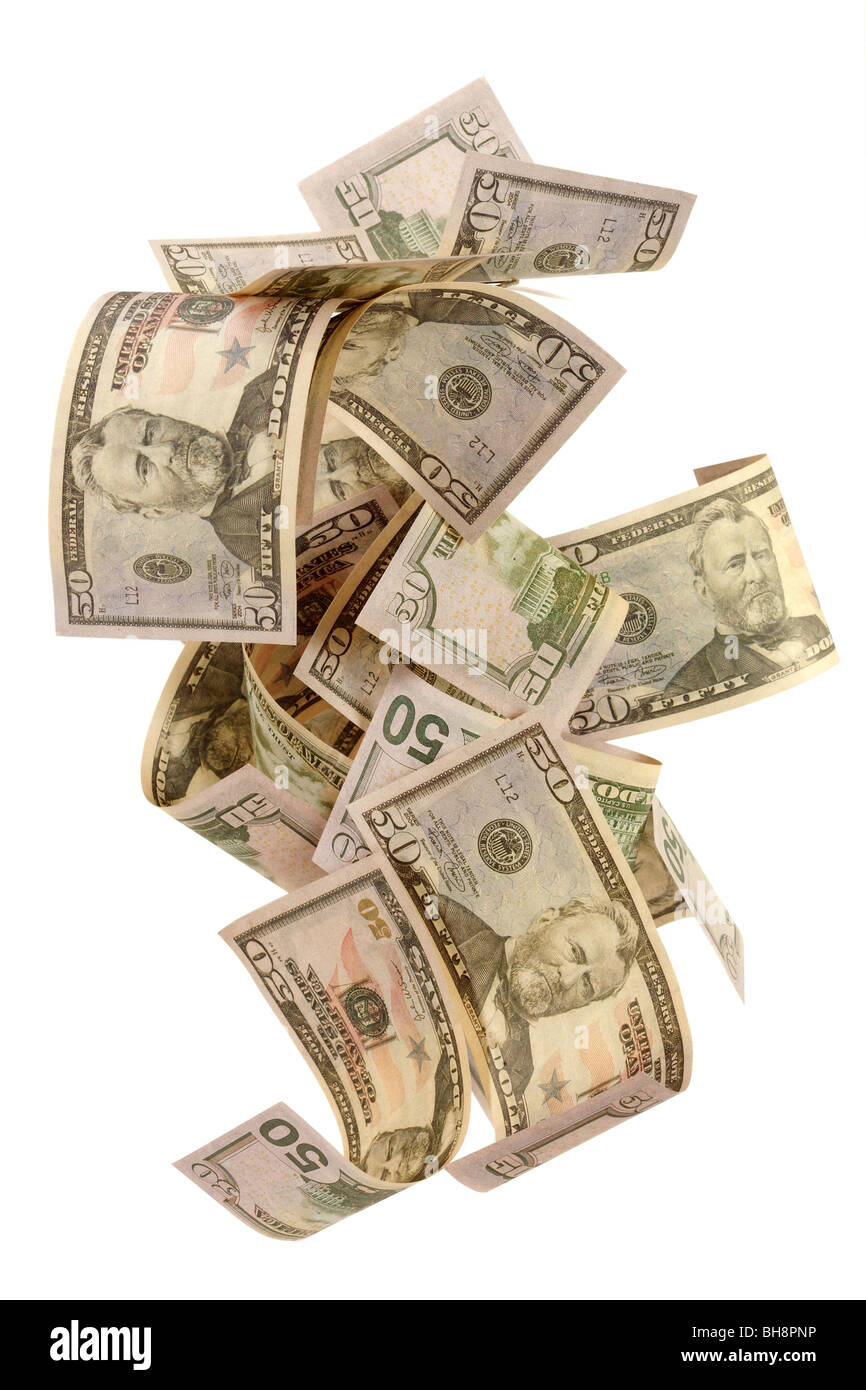 American dollars on a white background Stock Photo - Alamy