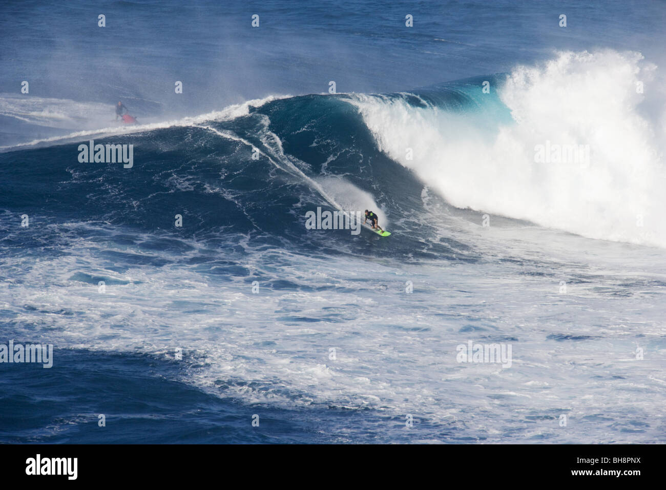 Surfing at Jaws; Maui , Hawaii Stock Photo - Alamy