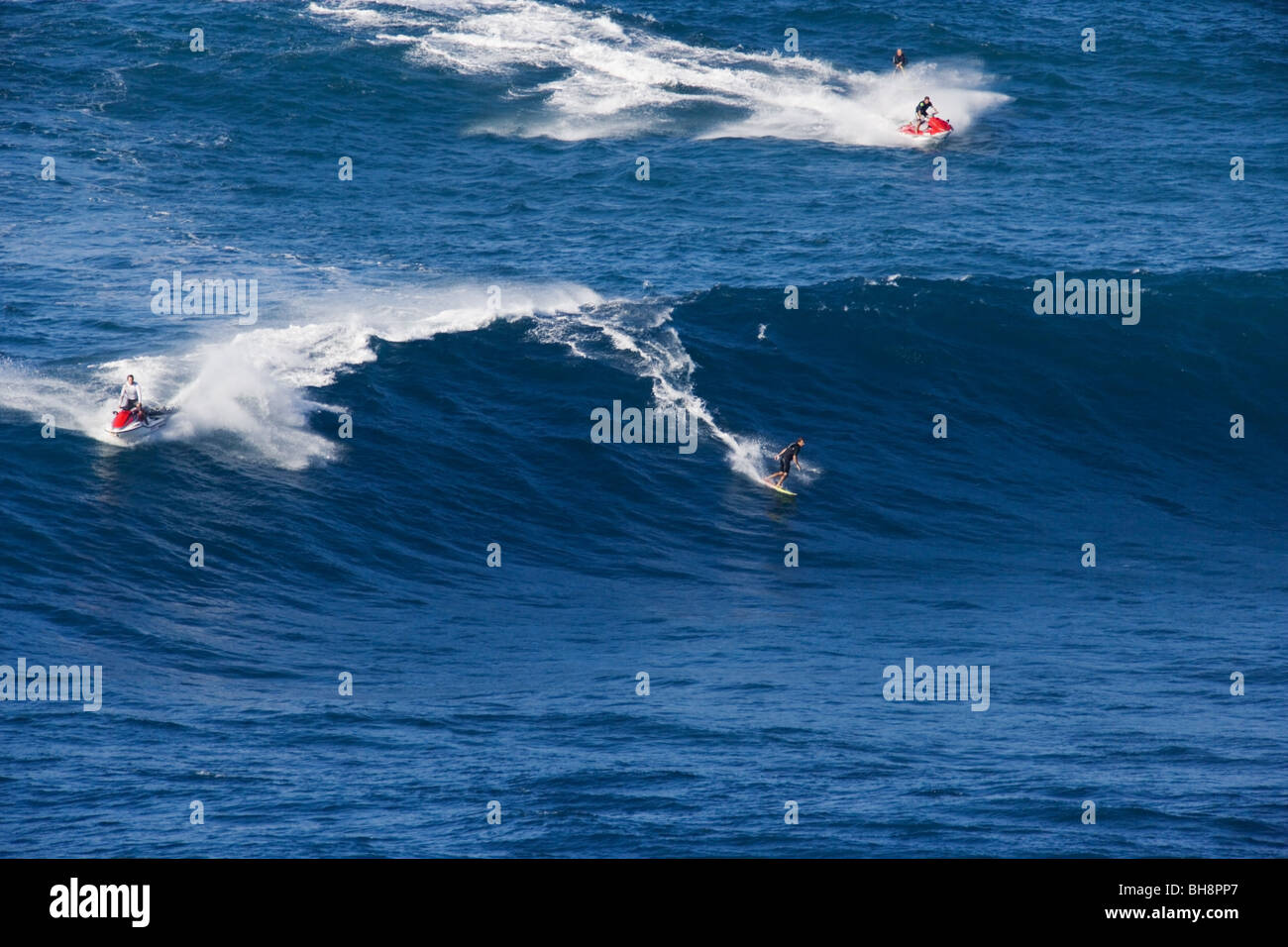 Surfing at Jaws; Maui , Hawaii Stock Photo - Alamy