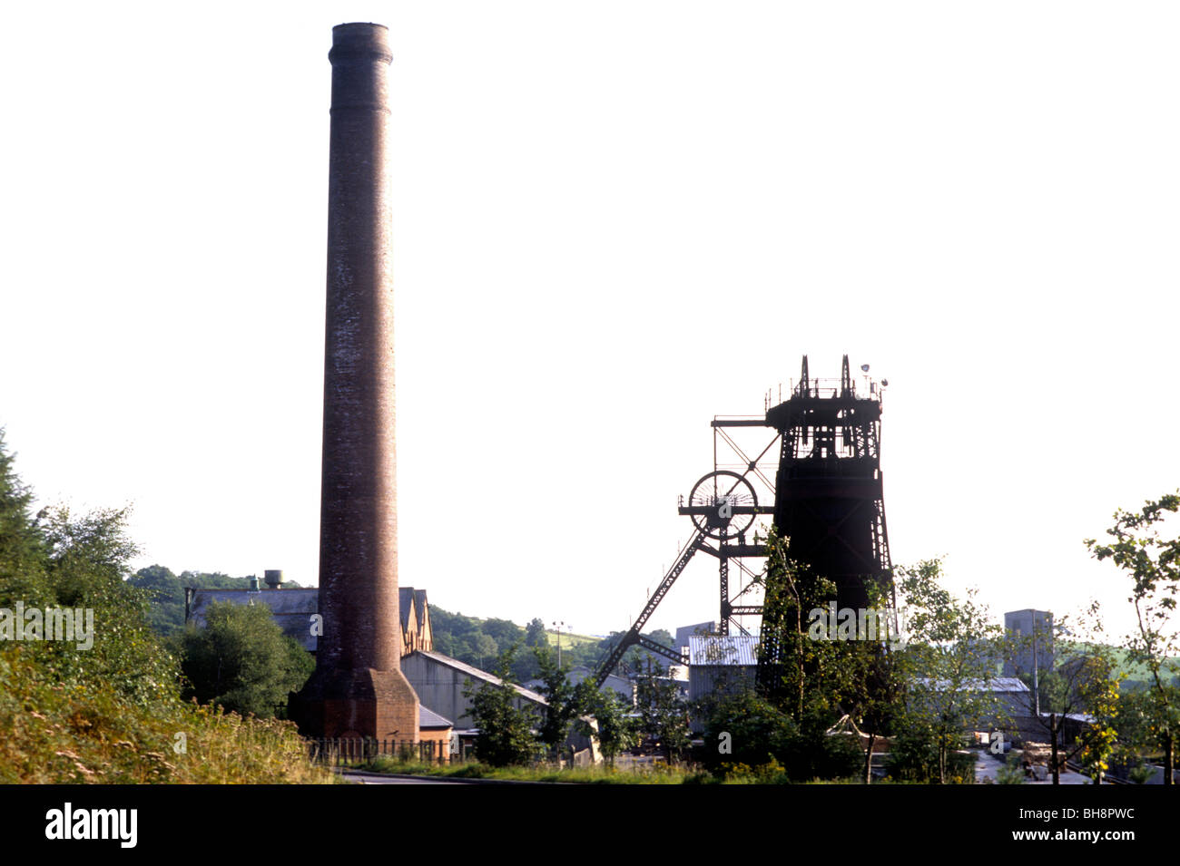Cefn Coed Mining museum, Crynant, Neath Valley, winding gear shaft head ...