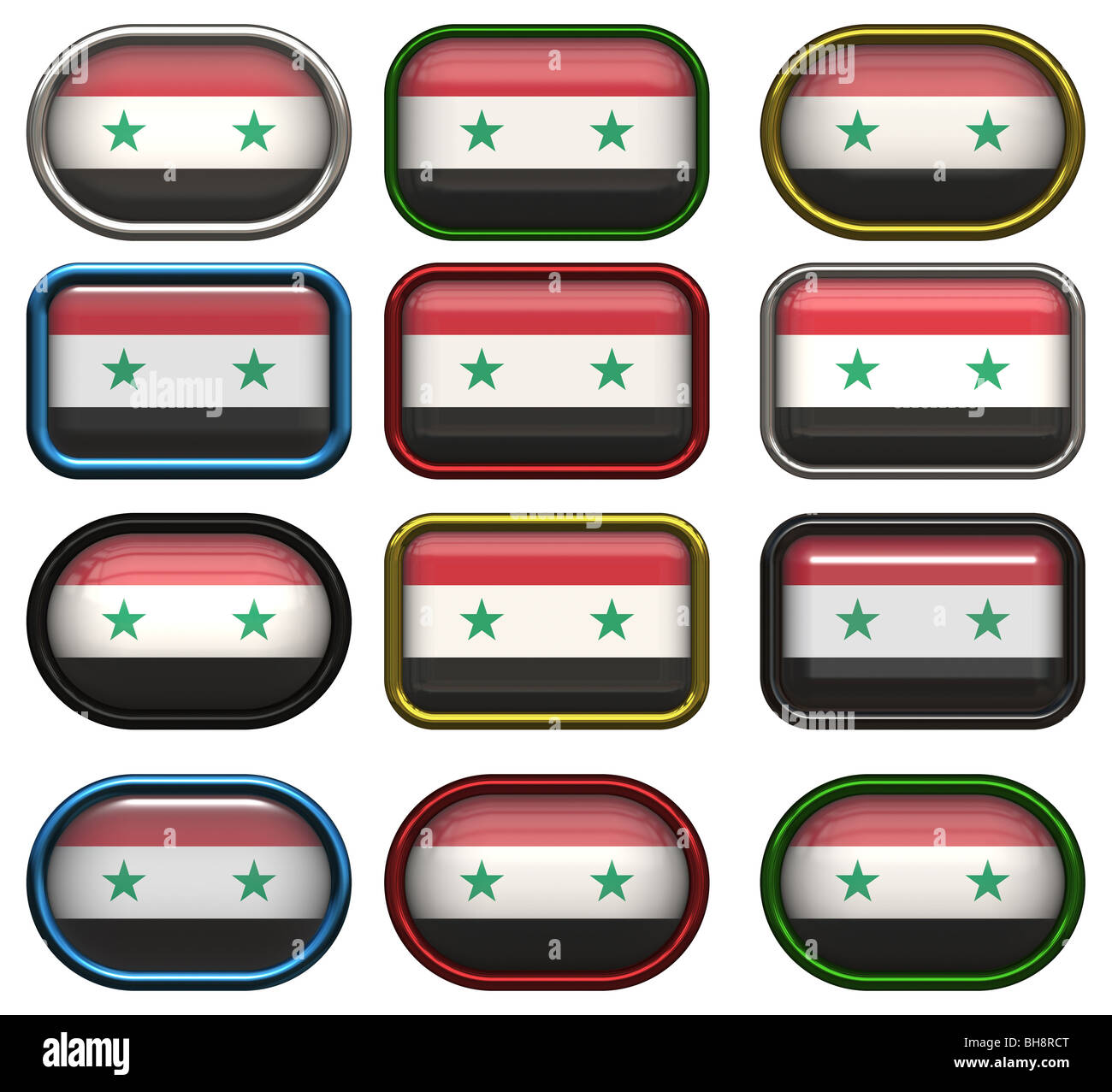 twelve buttons of the Flag of Syria Stock Photo - Alamy