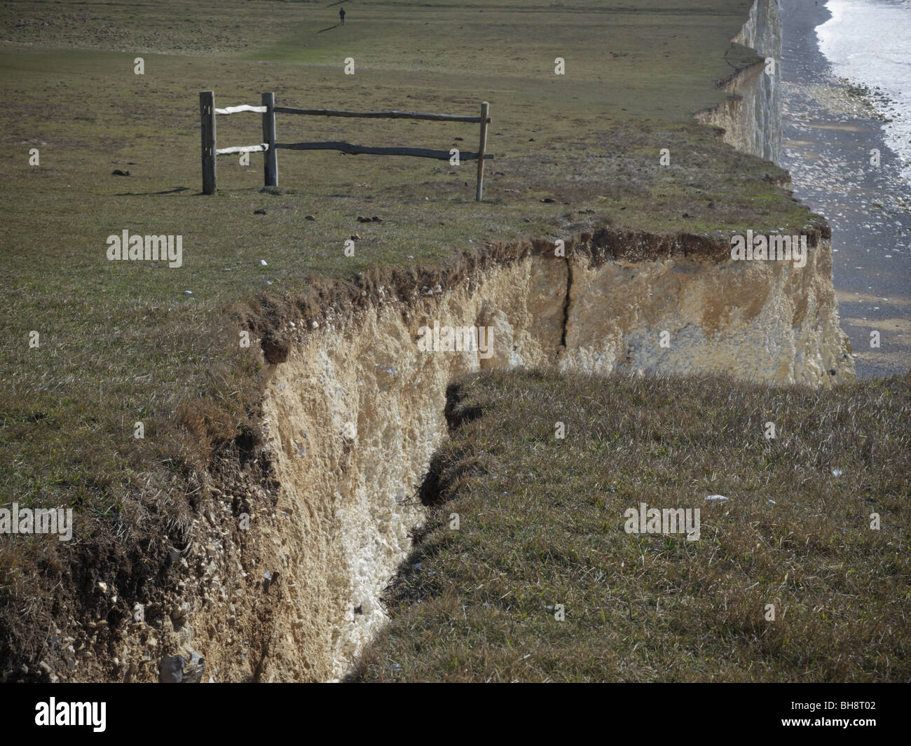 soil erosion and land slip and cliff edge, south downs Stock Photo - Alamy