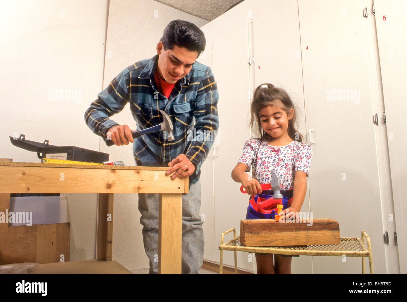 Father daughter imitate duplicate action move copy share love dad girl ...