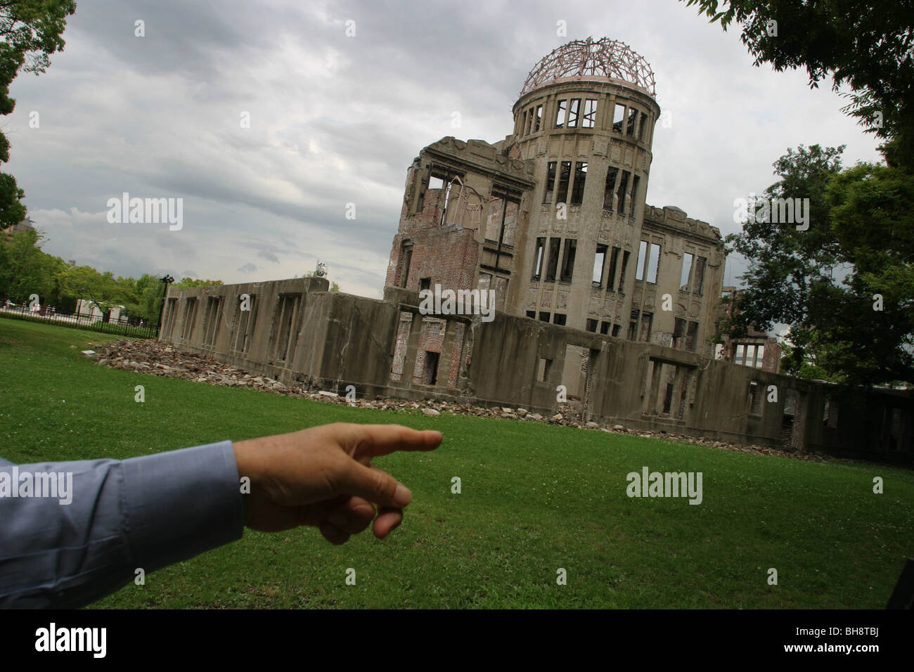 the A-Bomb Dome, in Hiroshima, on the 60th anniversary of bombing ...