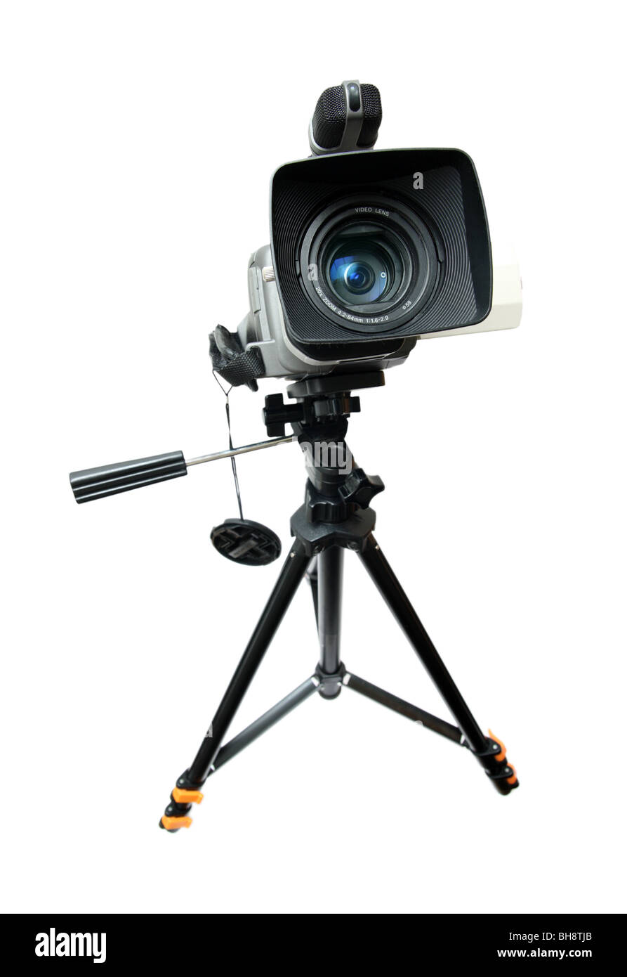 Camera on tripod Cut Out Stock Images & Pictures - Alamy