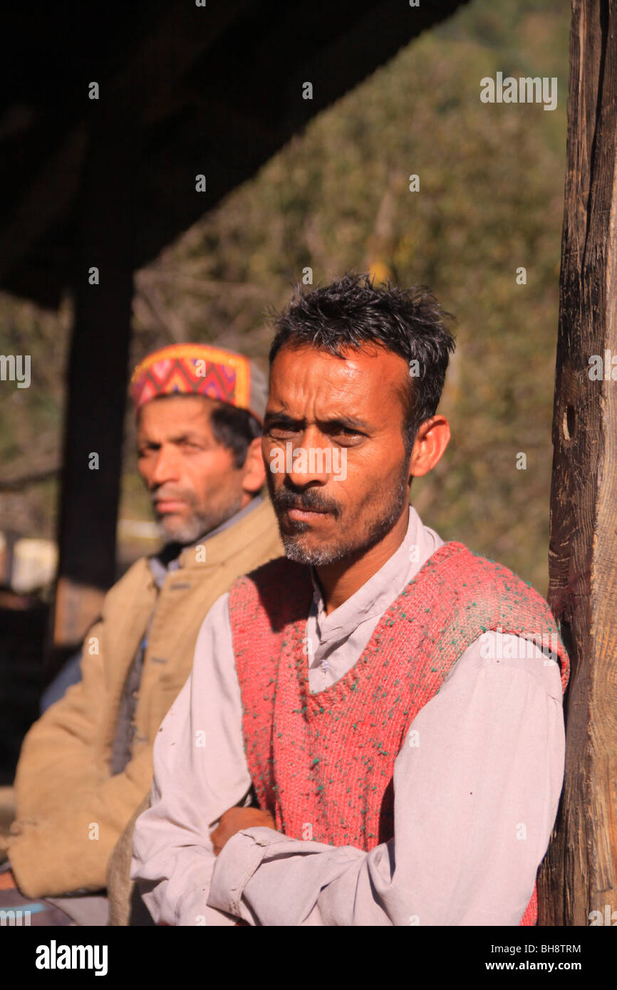 Local village men in the foothills above the Kullu Valey of the ...