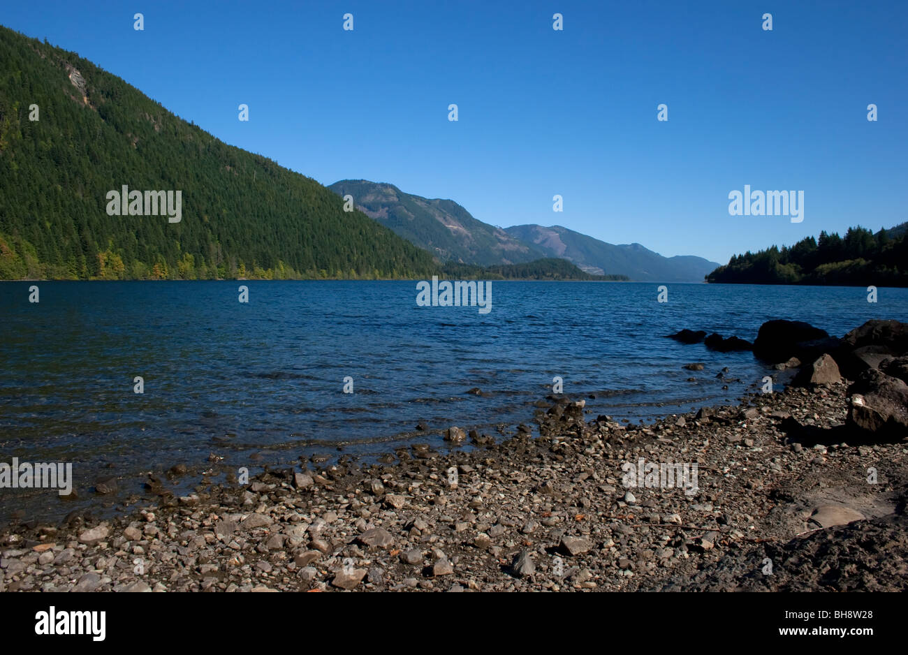 Cowichan Lake landscape scene Vancouver Island BC Canada in October ...