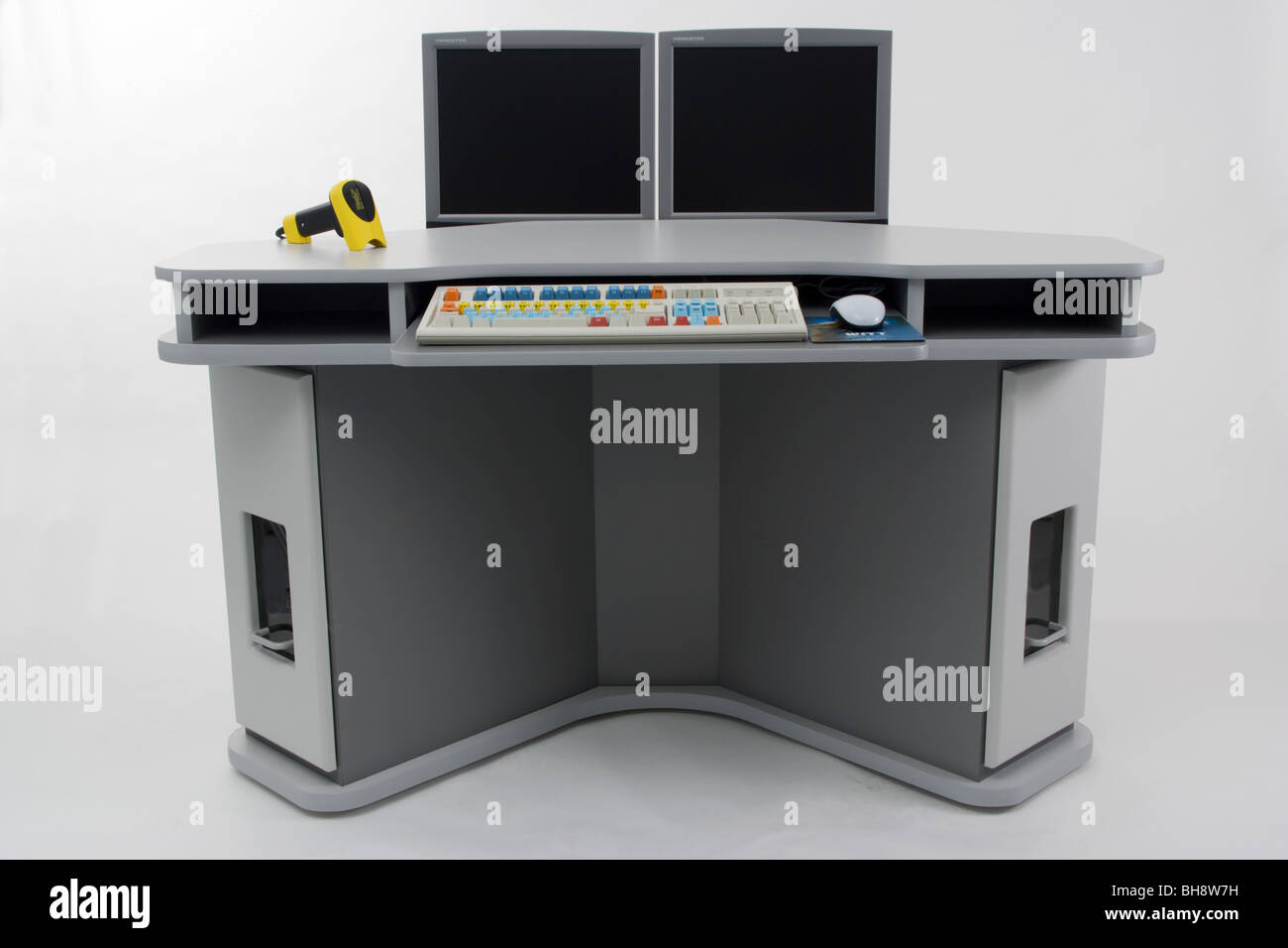 Computer Display Console, Silouette Stock Photo - Alamy