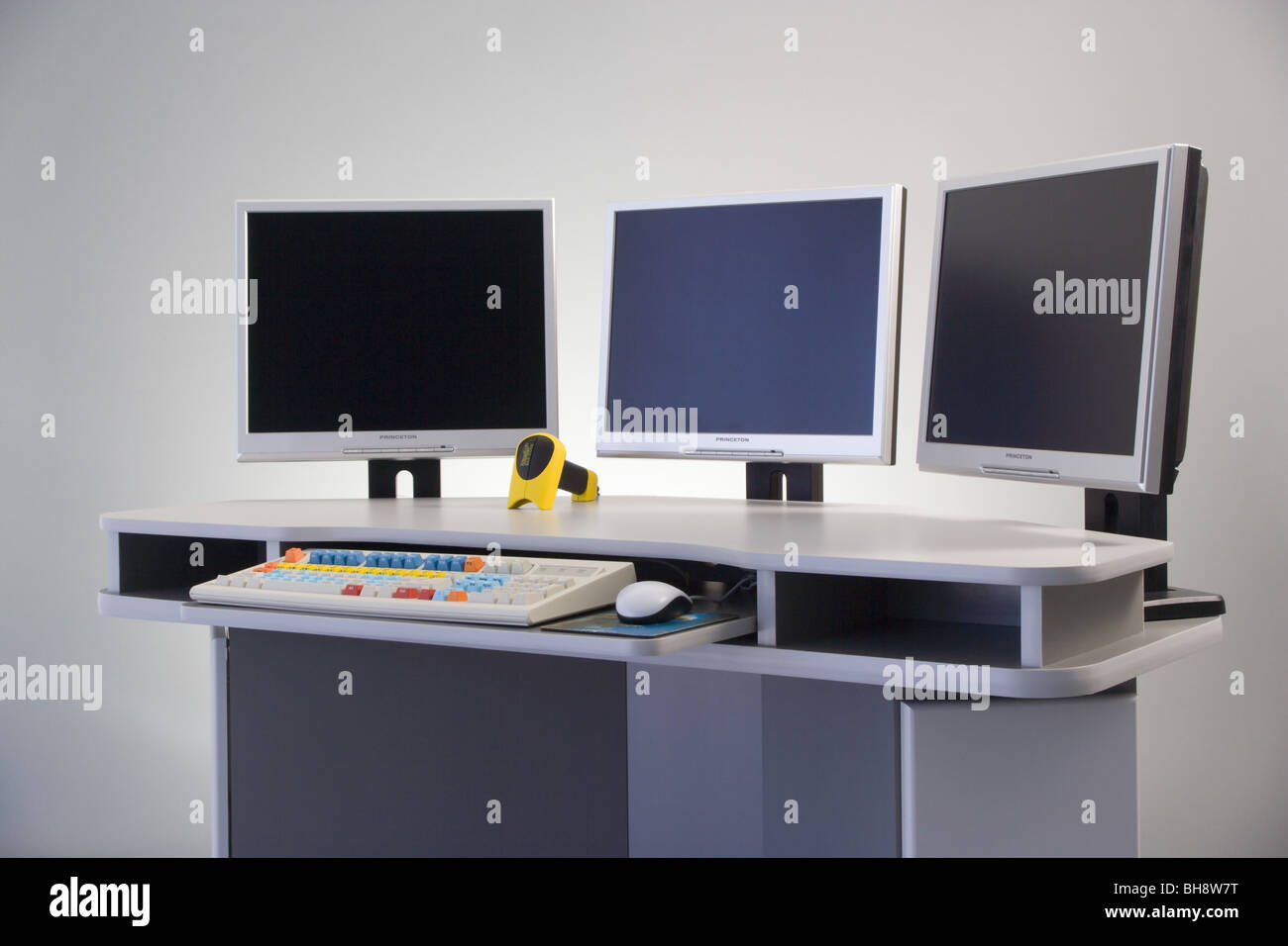 Computer Display Console, Silouette Stock Photo - Alamy