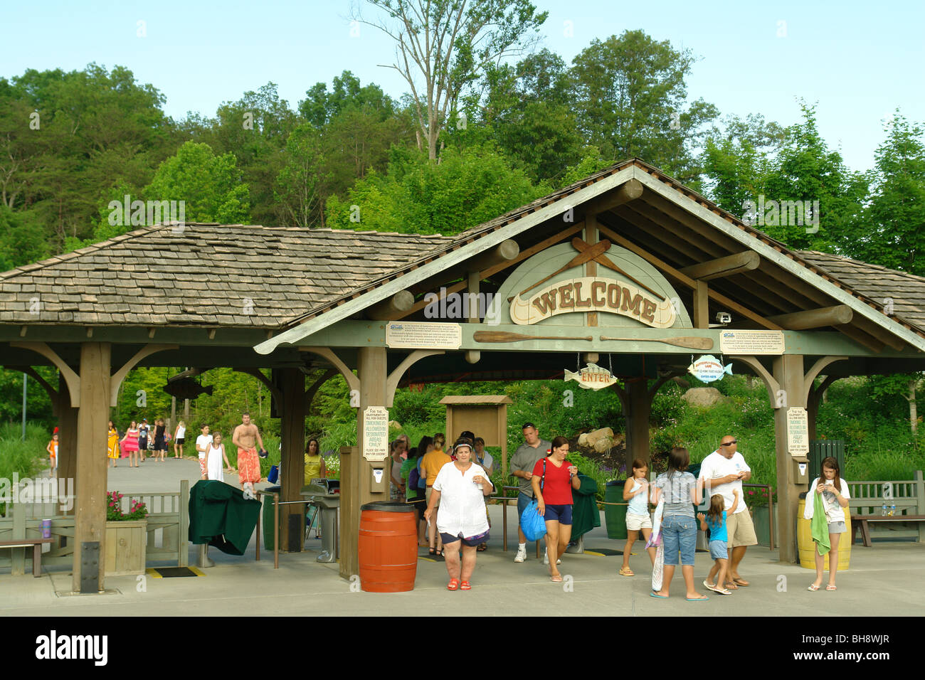 AJD63865, Pigeon Forge, TN, Tennessee, Dolly Parton's DollyWood's Splash Country, entrance Stock ...