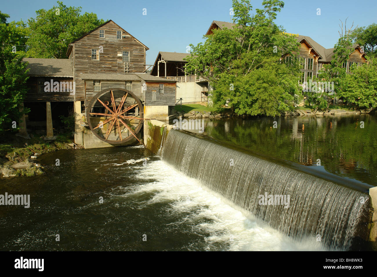 AJD63867, Pigeon Forge, TN, Tennessee, Historic Old Mill & Restaurant, grist mill, waterfall ...