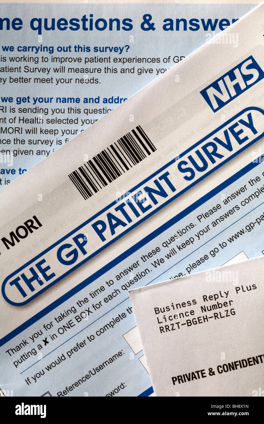 The GP patient survey sent through the post for completion Stock Photo ...
