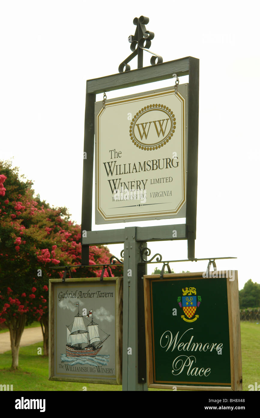 AJD64140, Williamsburg, VA, Virginia, The Williamsburg Winery, entrance ...