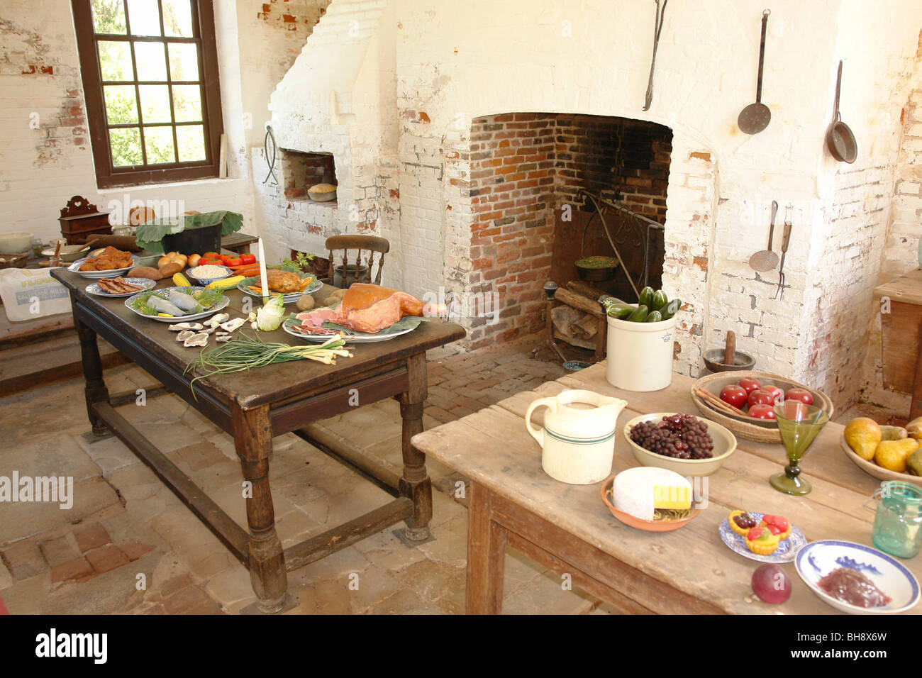 AJD64156, Charles City, VA, Virginia, Shirley Plantation, kitchen Stock ...