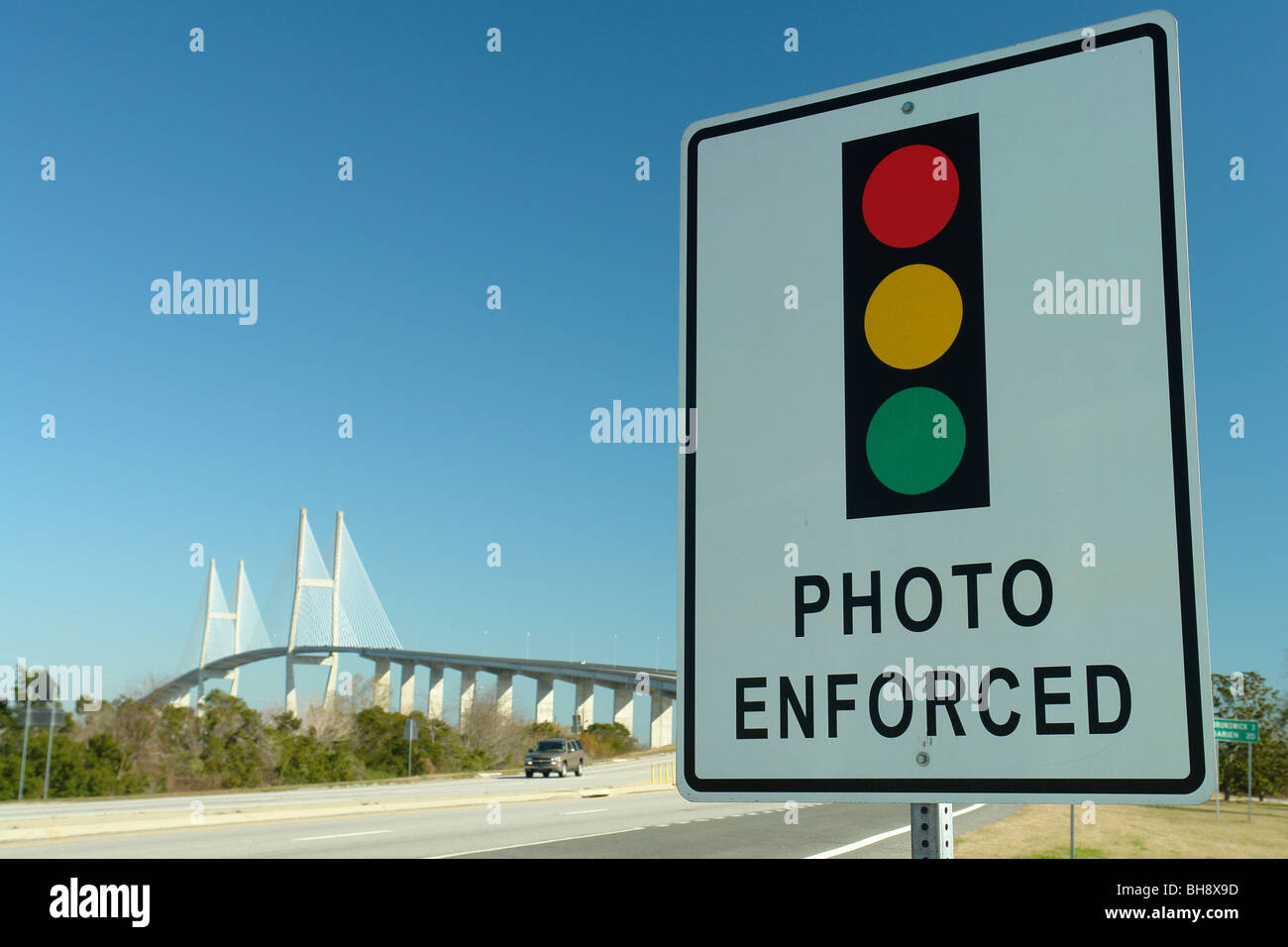 AJD64686, Photo enforced road sign, Brunswick, Golden Isles, GA ...