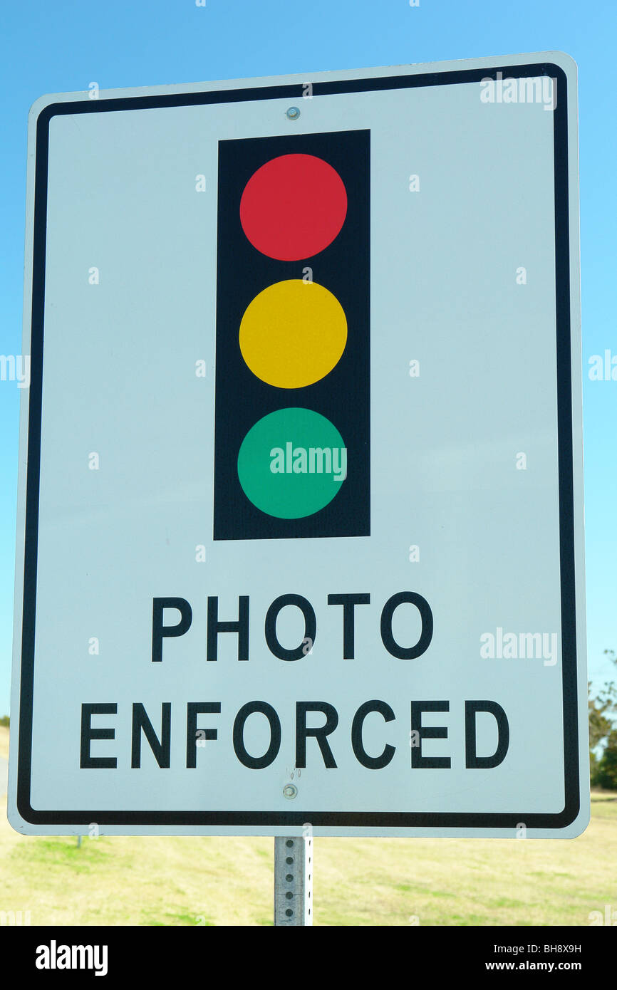 AJD64687, Photo enforced road sign, GA, Georgia Stock Photo - Alamy