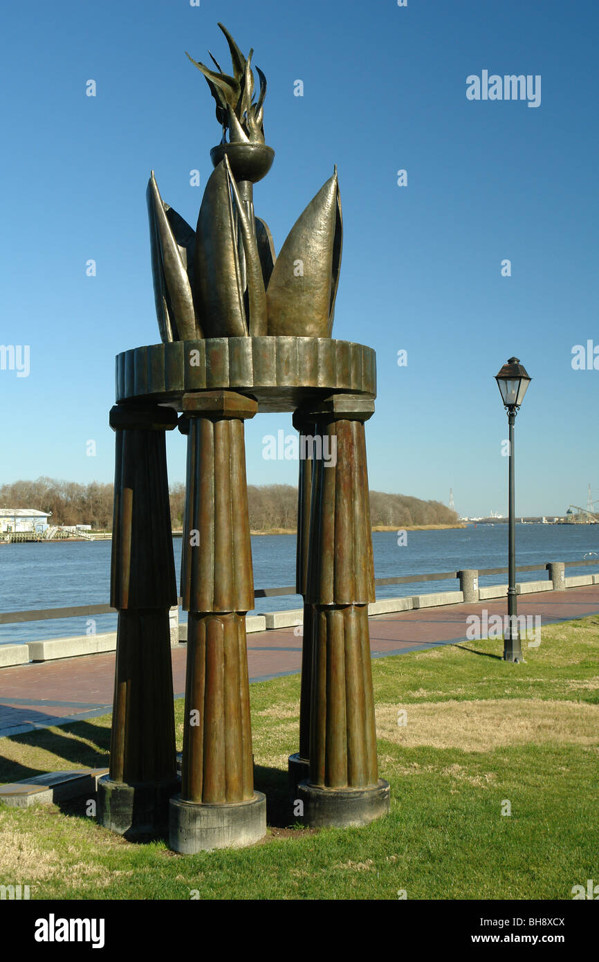 AJD64718, Savannah, GA, Georgia, Riverfront, The Olympic Torch ...