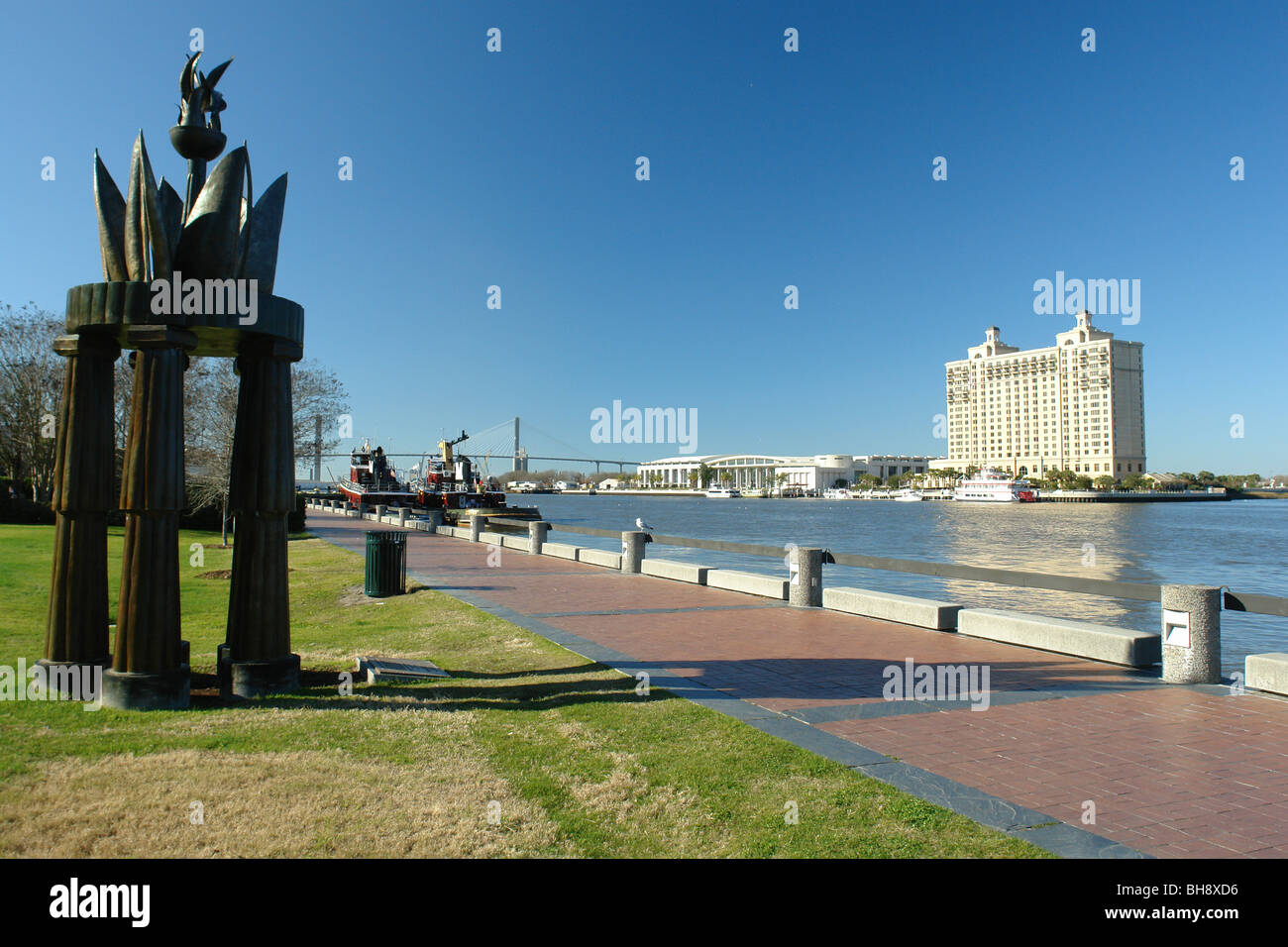 AJD64719, Savannah, GA, Georgia, Riverfront, The Olympic Torch ...