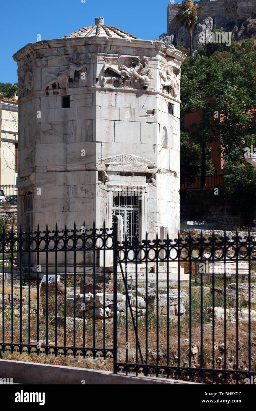 Tower of the winds is a marble clocktower in the Roman Agora in Athens ...