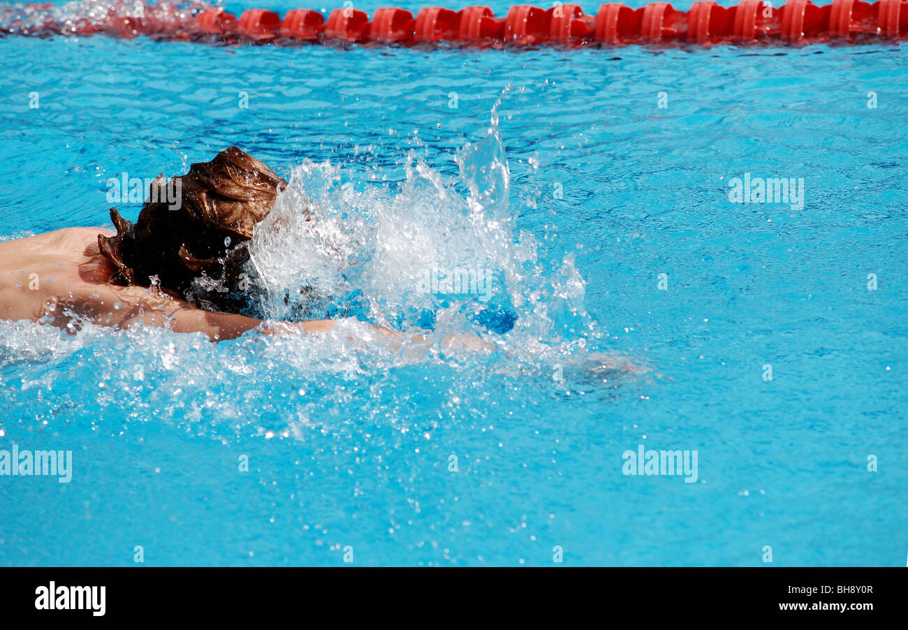 Kids swimming competition Stock Photo - Alamy