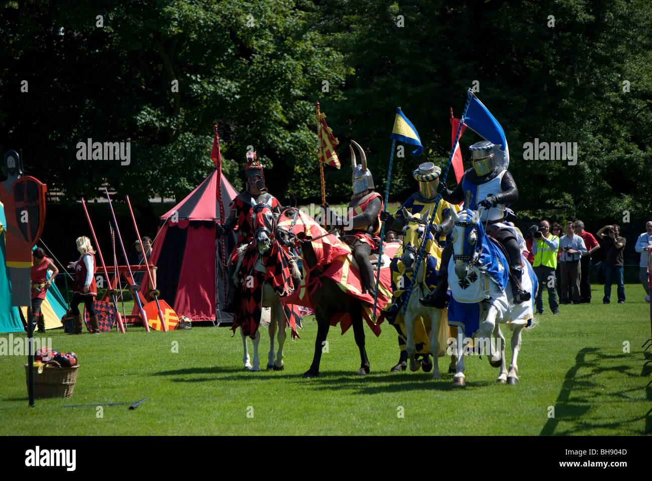 Medieval jousting event by the Knights of Royal England at Linlithgow ...