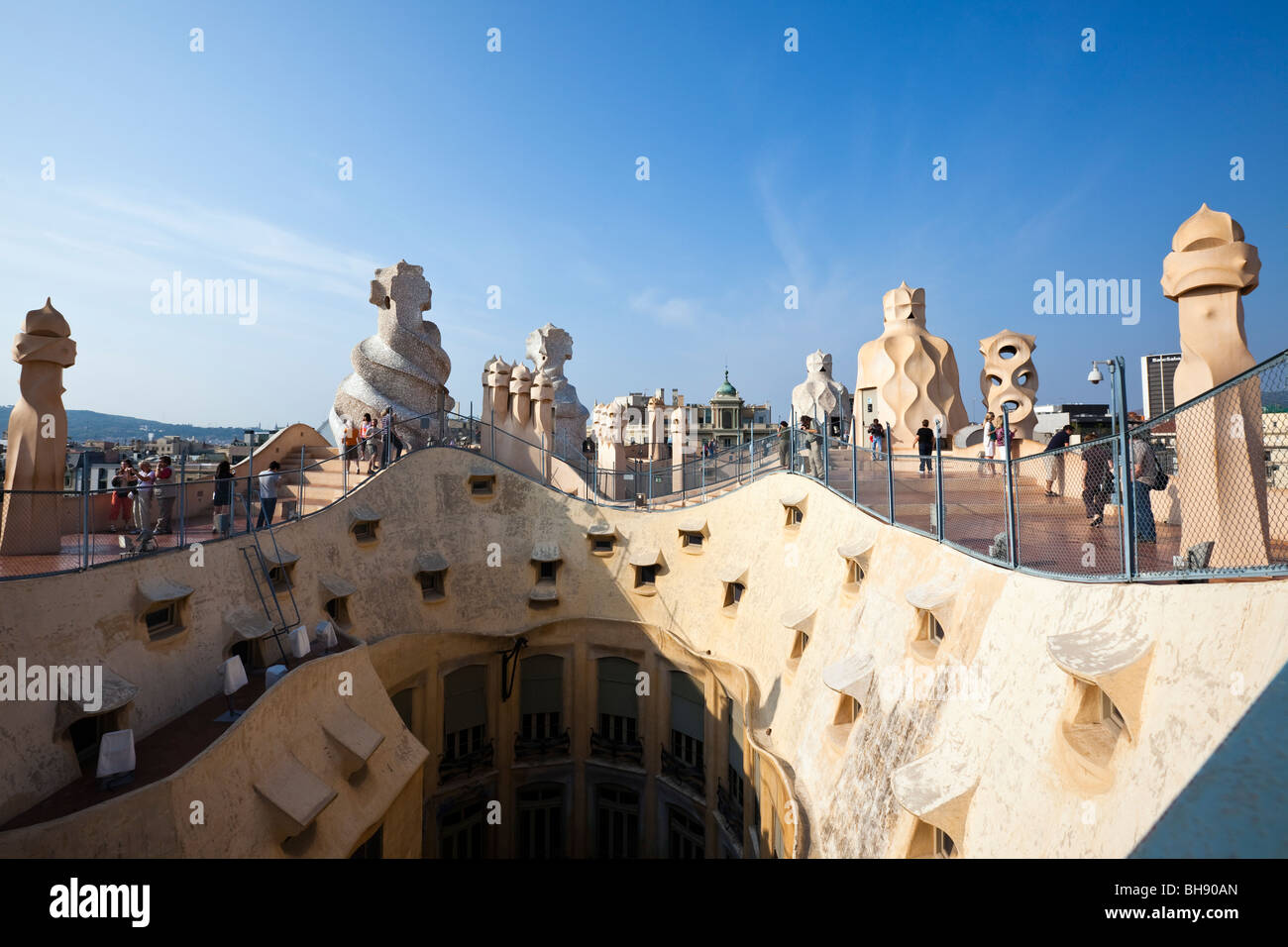 Casa Mila Rooftop of Architect Antoni Gaudi, Barcelona, Catalonia ...