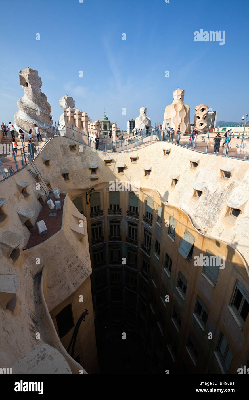Casa Mila Rooftop of Architect Antoni Gaudi, Barcelona, Catalonia ...