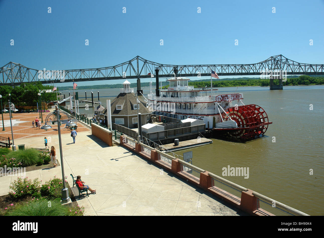 AJD64998, Peoria, IL, Illinois, Illinois River, Riverfront Park Stock ...