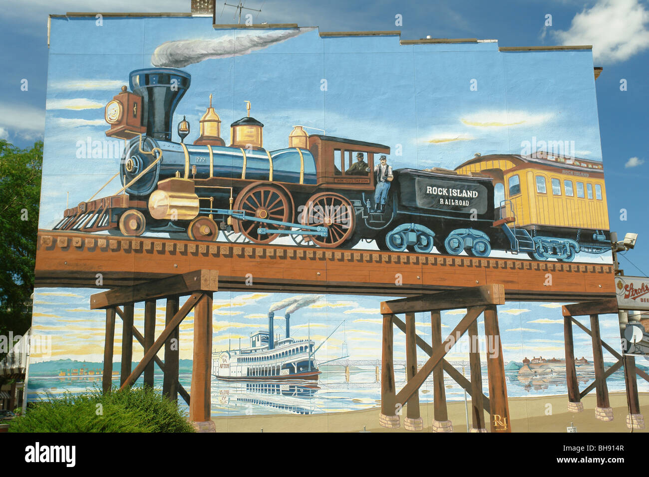 AJD65033, Rock Island, IL, Illinois, Billboard Mural painting of Rock ...
