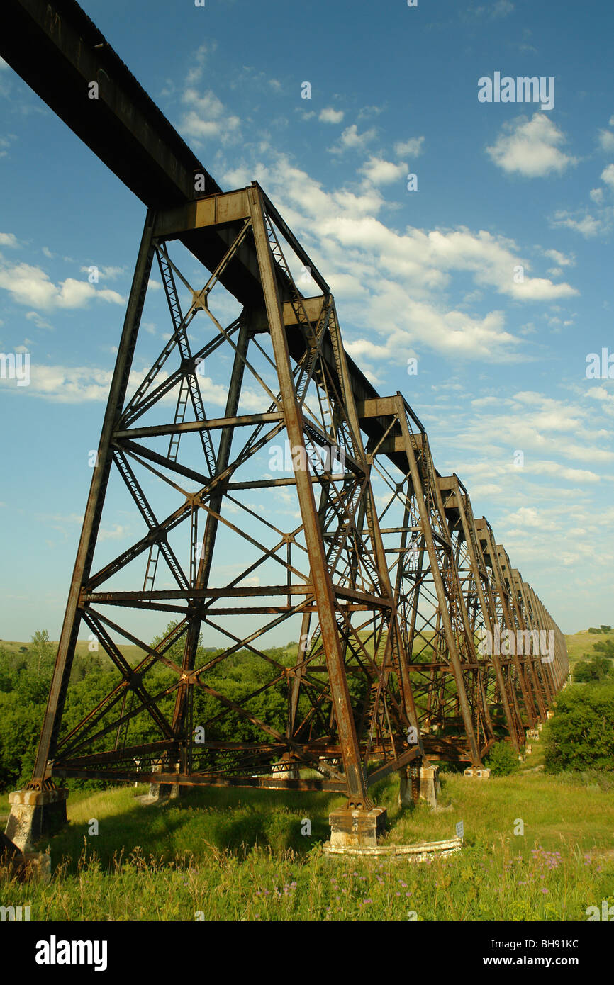 AJD65073, ND, North Dakota, train trestles, railroad, bridge, railway ...