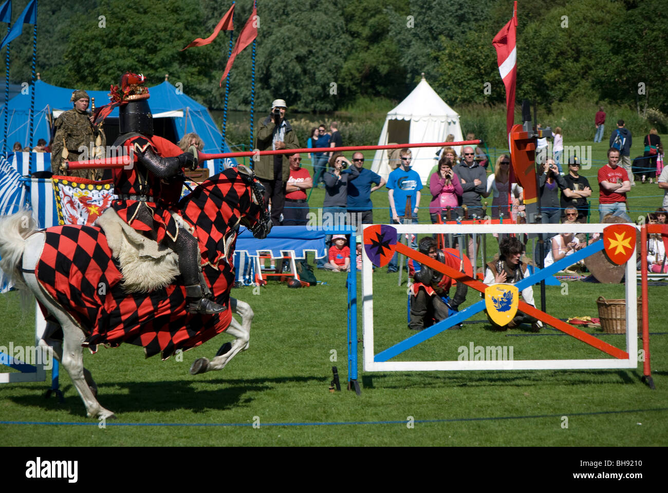 Medieval jousting event by the Knights of Royal England at Linlithgow ...