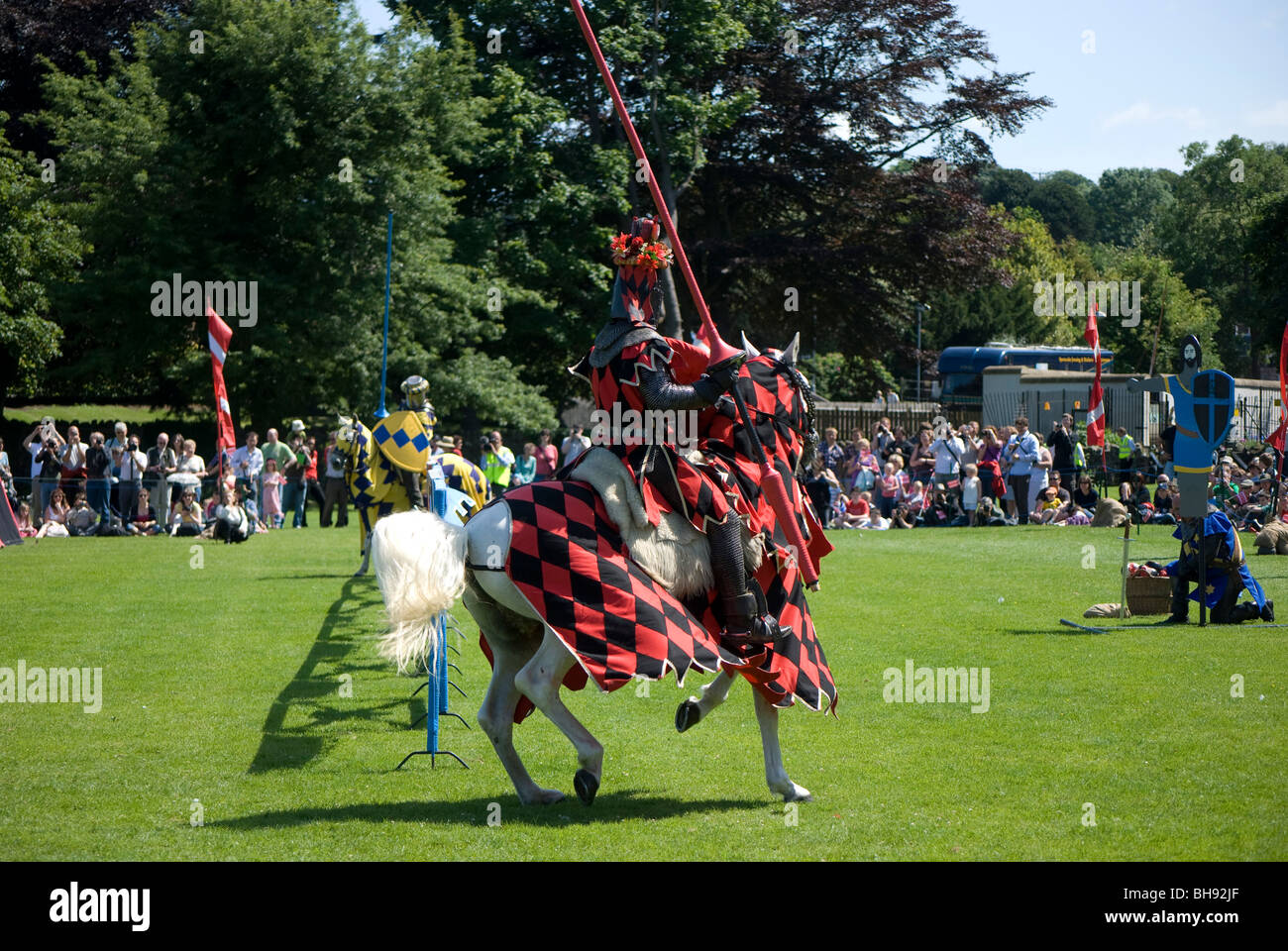 Medieval jousting event by the Knights of Royal England at Linlithgow ...