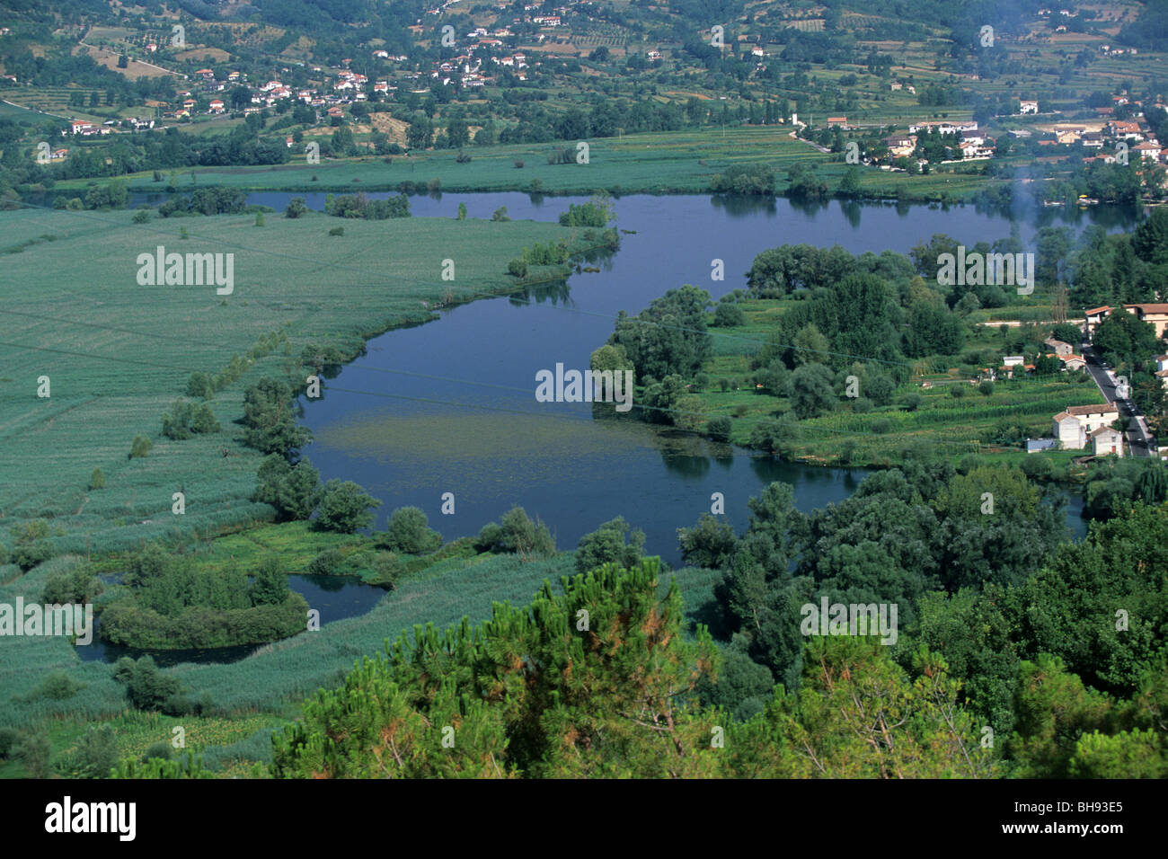 View on Nature Reserve Lago di Posta Fibreno, Province Frosinone ...