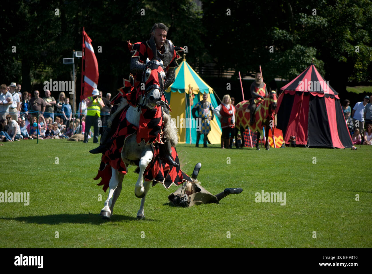 Medieval jousting event by the Knights of Royal England at Linlithgow ...