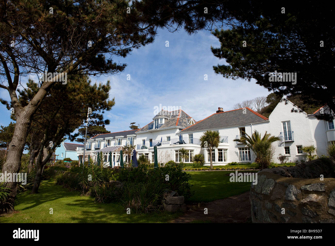 The White House Hotel Herm Island Stock Photo - Alamy