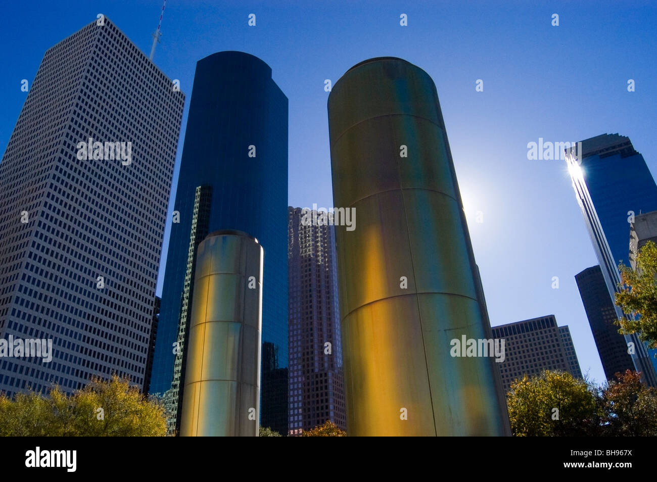 Modern buildings in the Skyline district of downtown Houston, Texas ...