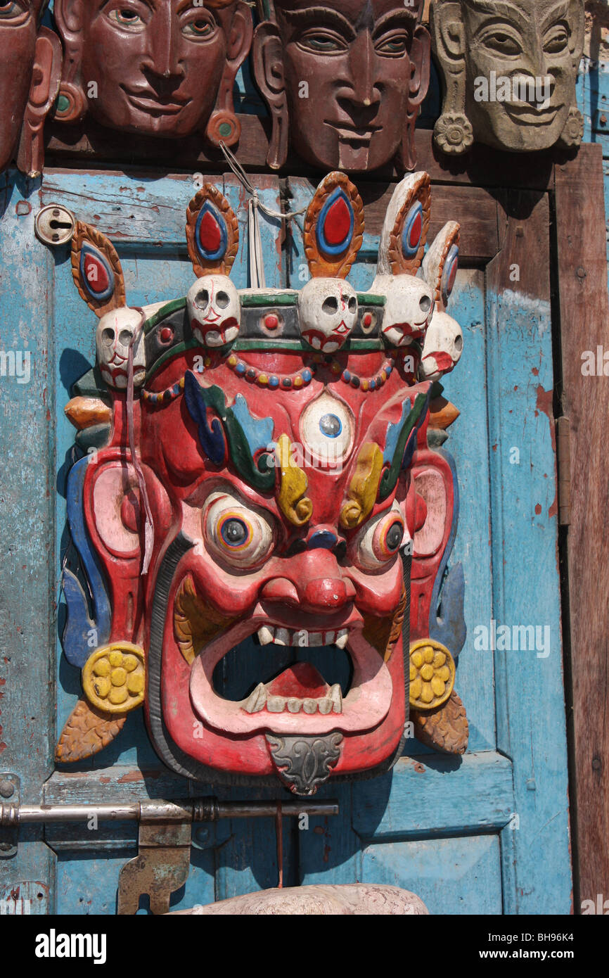 Nepal mask durbar square kathmandu nepal Stock Photo - Alamy